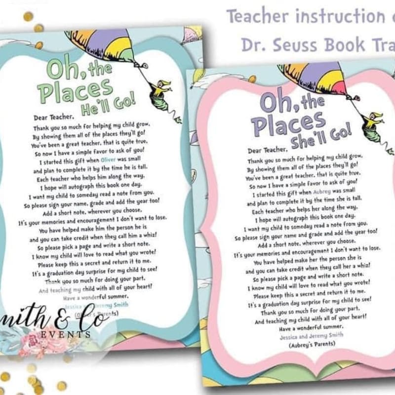 Oh the Places You'll Go Teacher Sign Book - Etsy