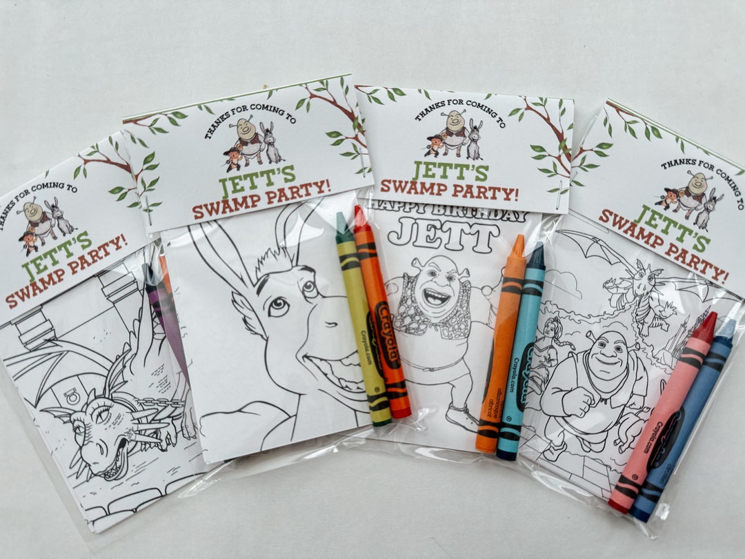 Shrek Party Favors, Swamp Ogre Party Favor Mini Coloring Sheets ...