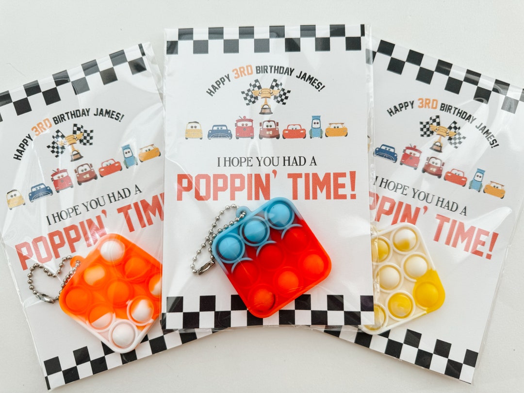 Cars Party Favor, Mcqueen Party Pop It, Race Car Birthday Party Pop-it ...