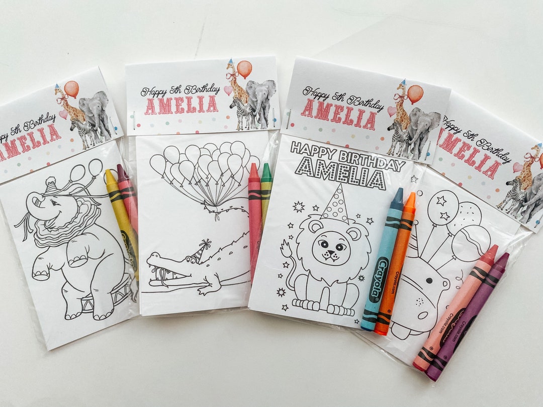 Party Animal Circus Favors, Party Favor Mini Coloring Sheets & Crayons ...