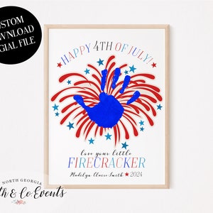 Fourth of July Handprint Craft for Kids, Printable Fourth of July Craft ...