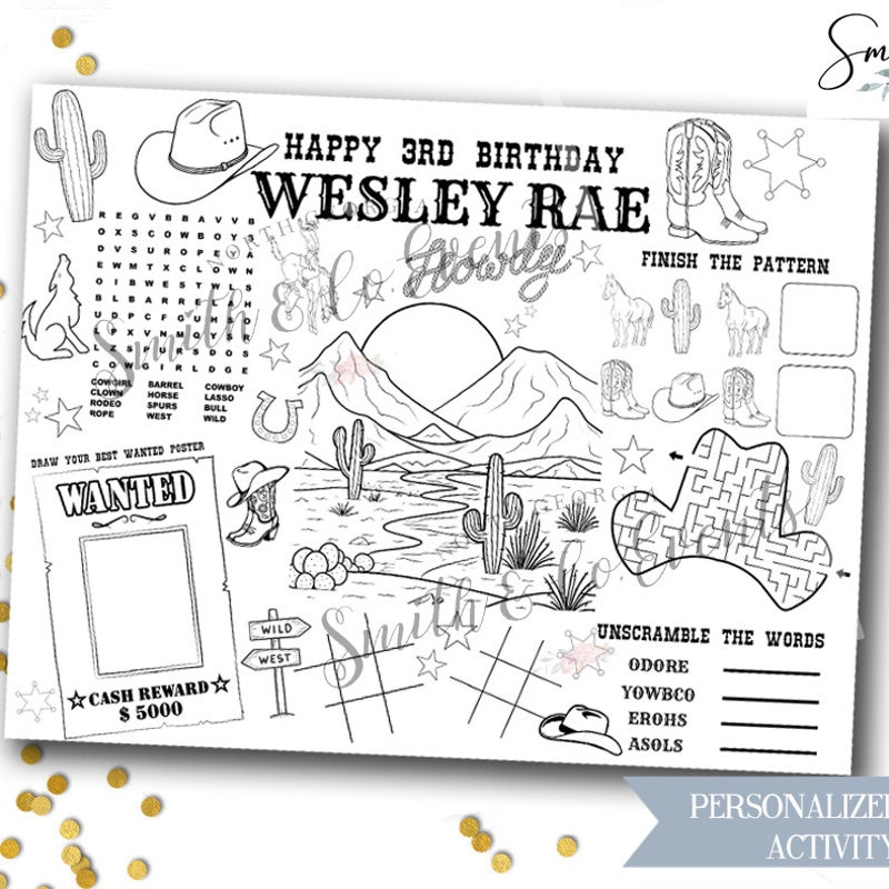 Rodeo Activity Sheet - Etsy