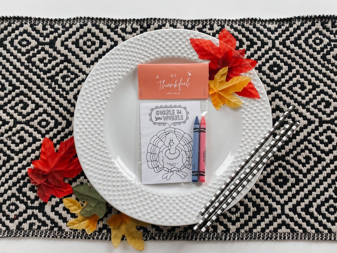 Thanksgiving Party Favor Mini Coloring Sheet With Crayons - Etsy
