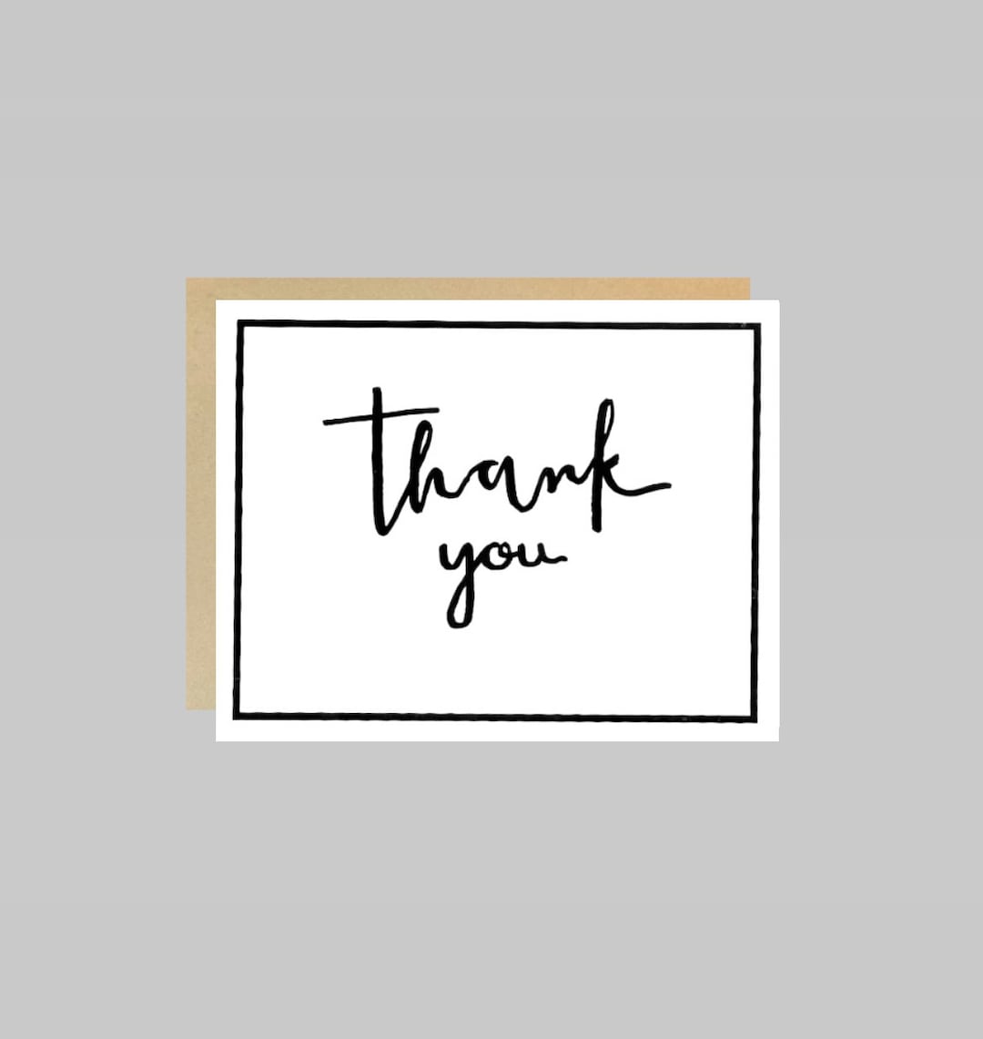 Thank You Card | Minimalist Greeting Card - Etsy