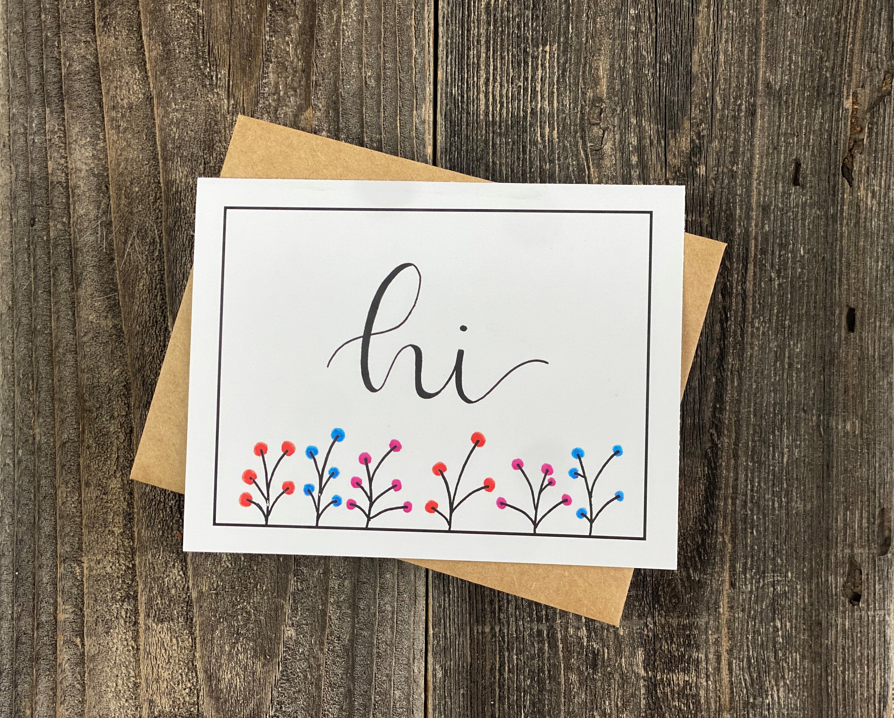 Hi Card | Etsy