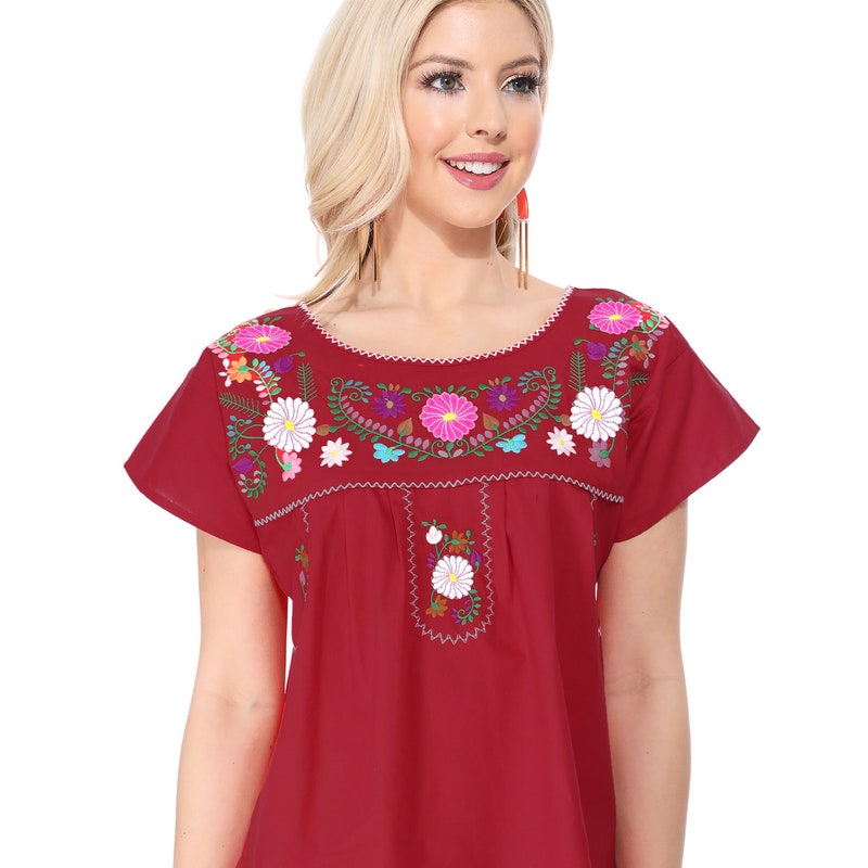 Mexican Embroidered Blouse - Etsy