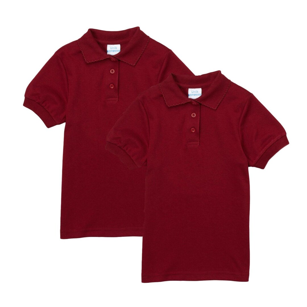 Unik Girl's Uniform Pique Polo Shirt Short Sleeve (pack of 2) (pack of ...
