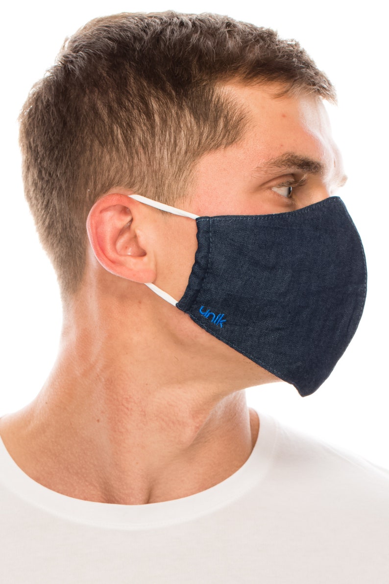 Denim Face Mask 100% Cotton 2 Layers Designer Denim - Etsy