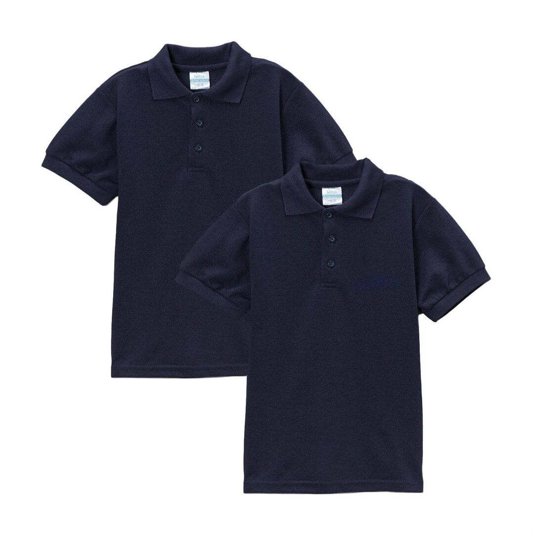 Unik Boy's Uniform Pique Polo Shirt Short Sleeve (pack of 2) (pack of 3 ...