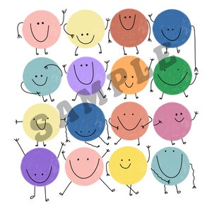 Smiley Face Digital Art Print | Downloadable Wall Art | Trendy Wall ...