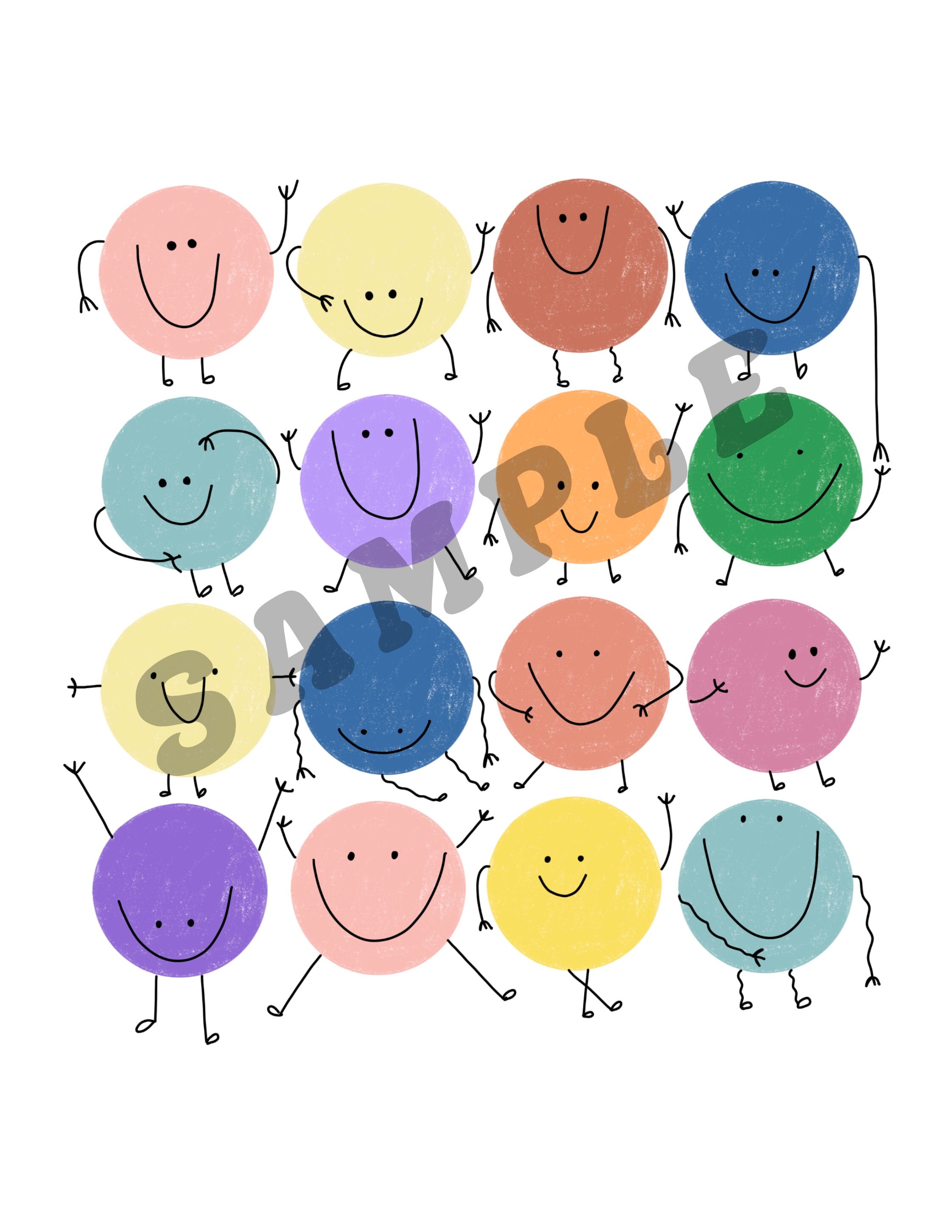 Smiley Face Digital Art Print | Downloadable Wall Art | Trendy Wall ...