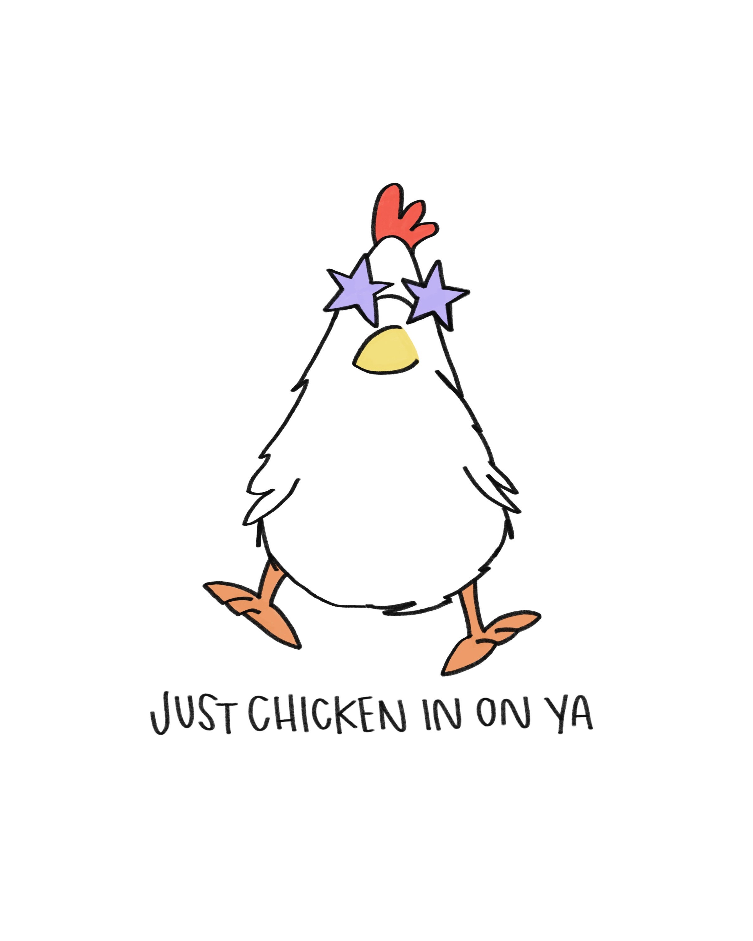 Just Chicken in on You Greeting Card| Printable Card| Encouragement ...