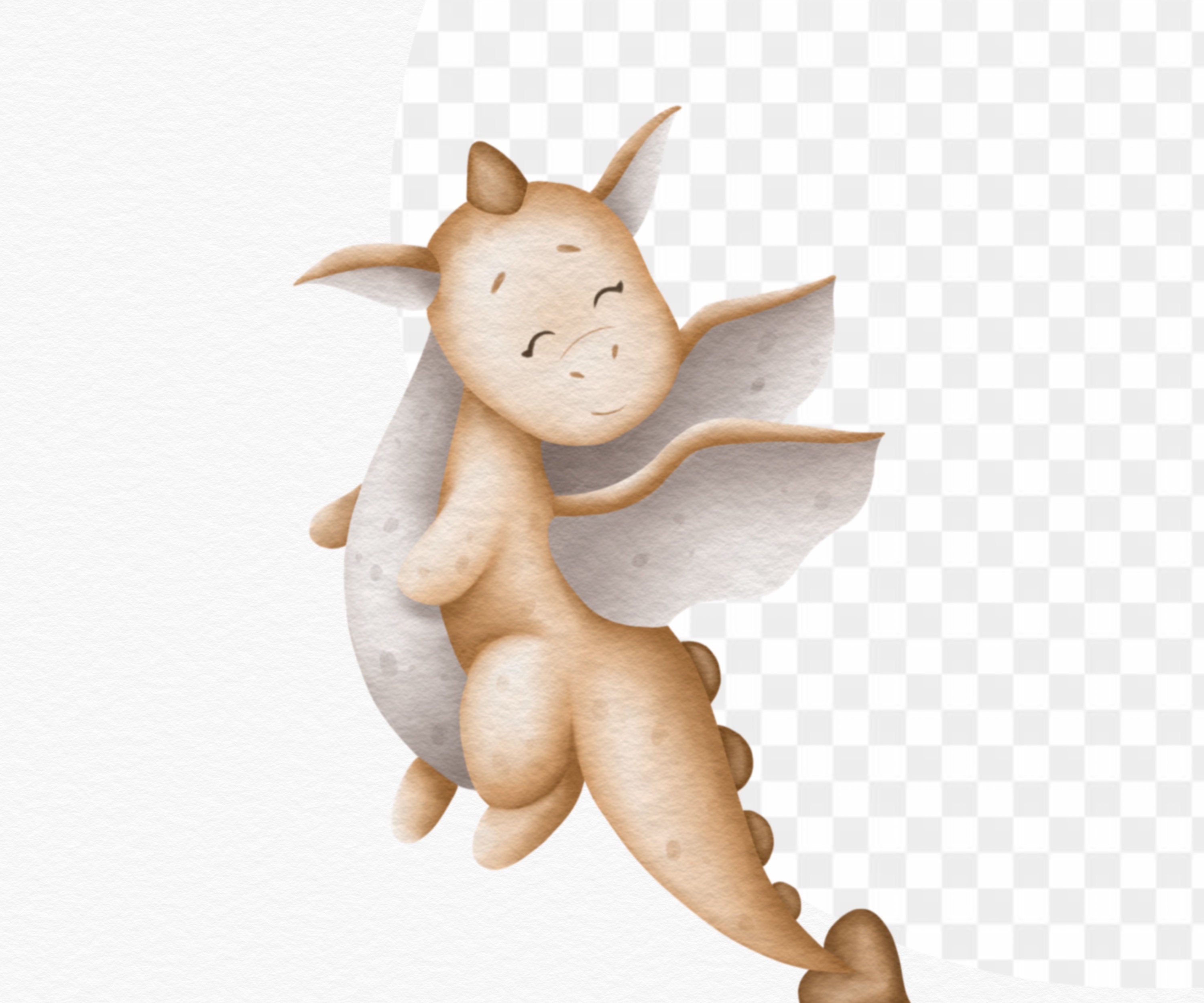 Dragons Watercolor Clipart, Cute Dragon PNG, Nursery Wall Art, Boys ...