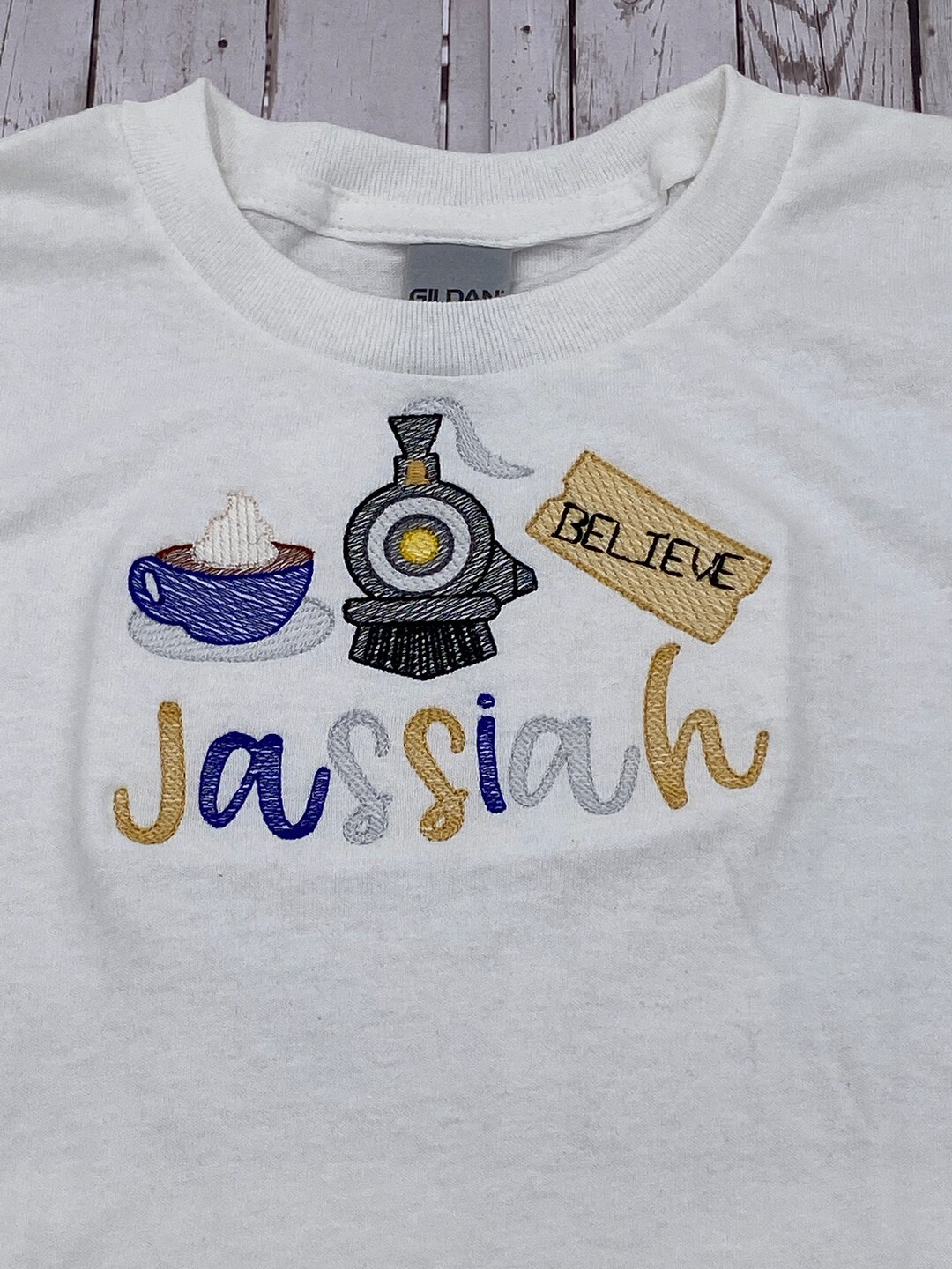 Boys Polar Express Embroidery T-shirt, Boys Graphic Shirt, Winter T ...