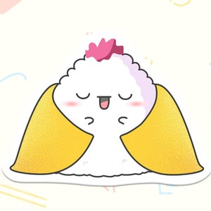 Tamago Onigiri Vinyl Sticker | Kawaii Stickers, Onigiri Stickers | Cute ...