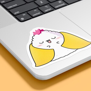 Tamago Onigiri Vinyl Sticker | Kawaii Stickers, Onigiri Stickers | Cute ...