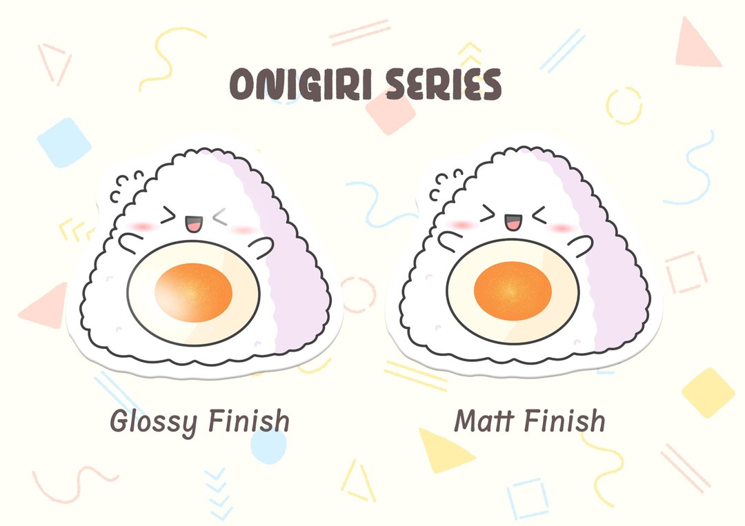 Cute Eggy Onigiri Vinyl Sticker | Kawaii Stickers, Onigiri Stickers ...