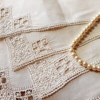 Lefkara Laces - Set of 4 Handmade Beige and White Coasters, Traditional ...