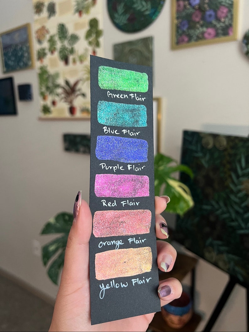 Custom Name/word Watercolor Painting With Shimmery Rose Design ...