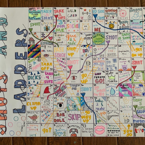 Shots and Ladders Drinking Game - Etsy