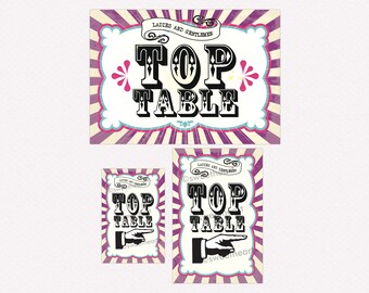 Wedding Table Numbers 11-15, Printable, Carnival Circus Theme ...