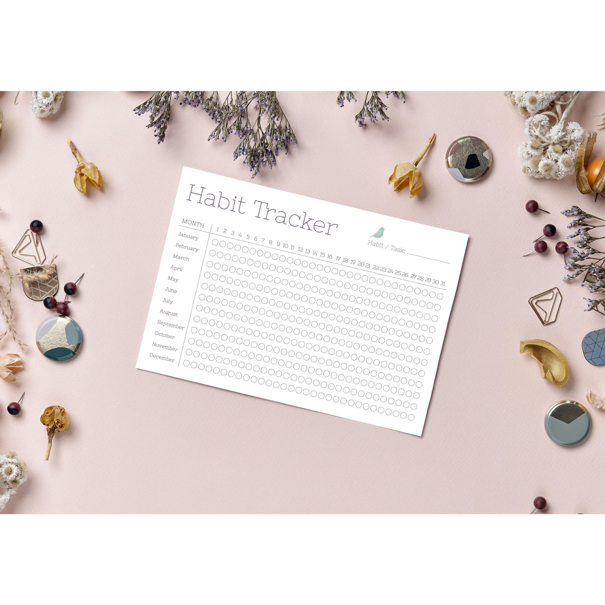 Habit Tracker Task Organiser A4 Printable Instantly - Etsy