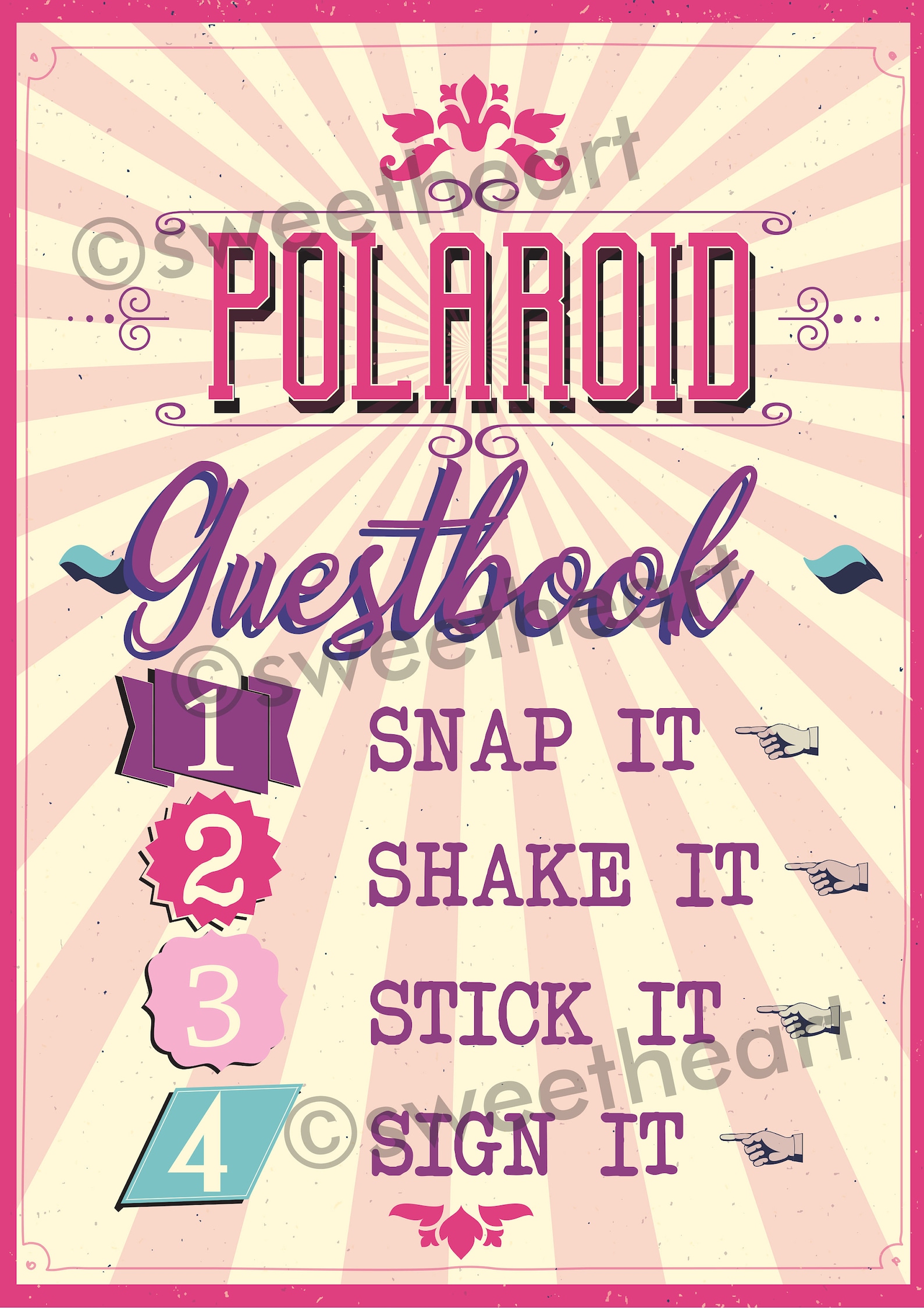 Polaroid Guestbook Sign, Printable, Carnival Circus Theme, Instantly ...