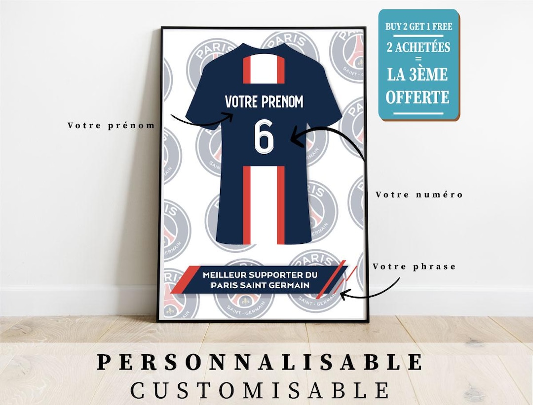 Personalized PSG FOOTBALL Poster - Football Poster With First Name ...