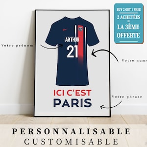 Personalized PSG Football Poster, Customizable Football Poster ...