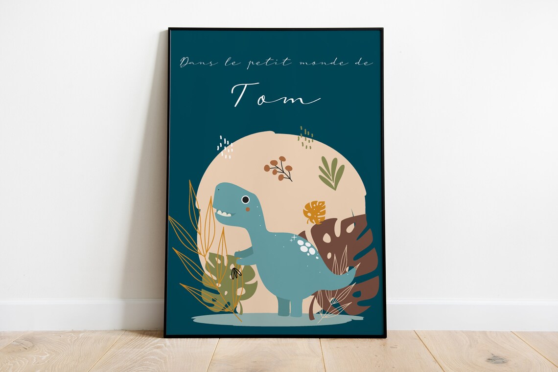 Dinosaur in the Jungle Poster - Gift for Child - Boy's Room - Etsy