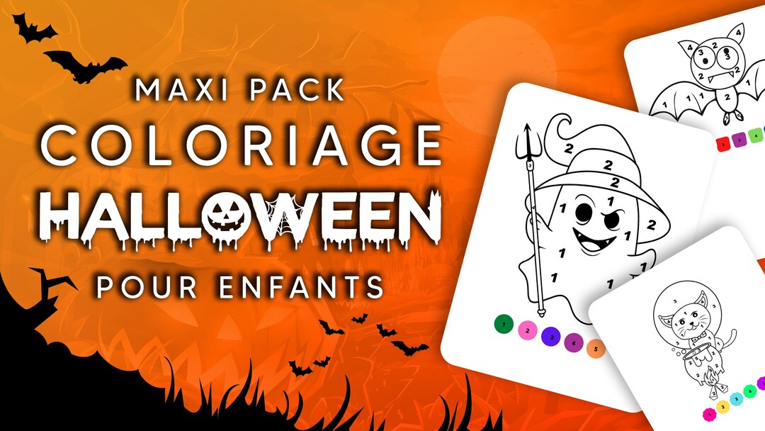 Maxi Coloring Pack Halloween Theme for Kids - Etsy