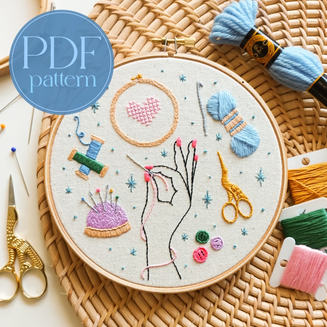 PDF Embroidery Pattern for Beginners - Bobbins and Buttons - Etsy