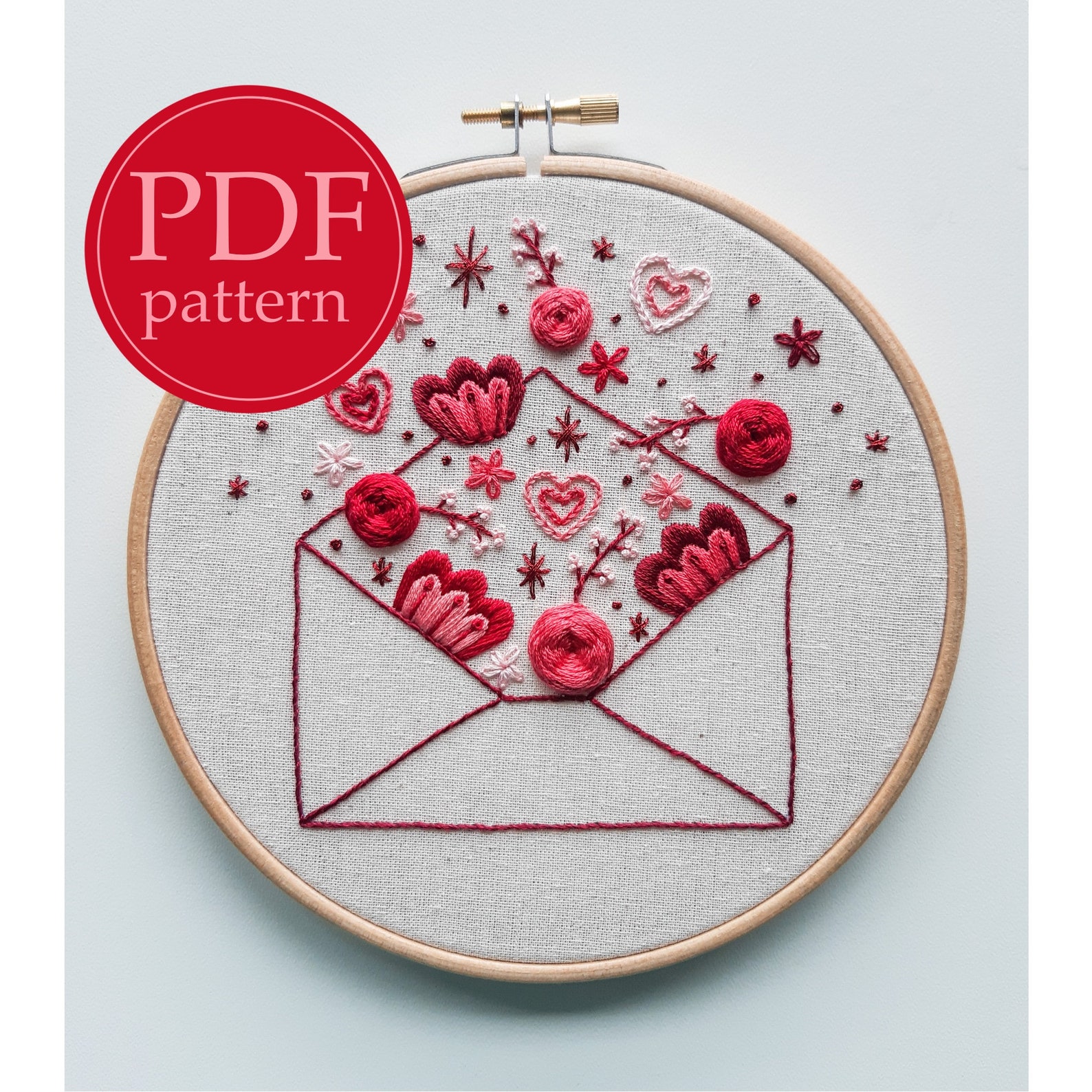 PDF Embroidery Pattern for Beginners Sending Love | Etsy