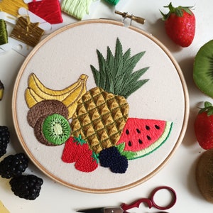 PDF Embroidery Pattern - Summer Fruits - Etsy