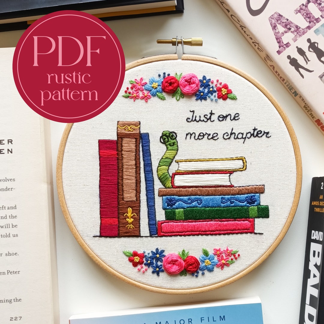 PDF Rustic Embroidery Template for Beginners Just One More Chapter - Etsy