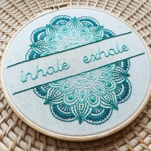 PDF Embroidery Pattern for Beginners - Inhale Exhale - Etsy