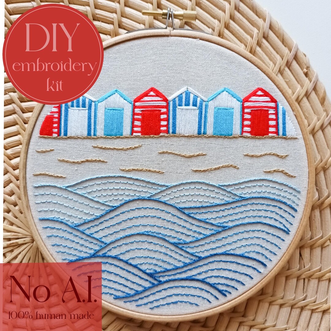 DIY Embroidery Kit for Beginners - Beach Breeze - Etsy