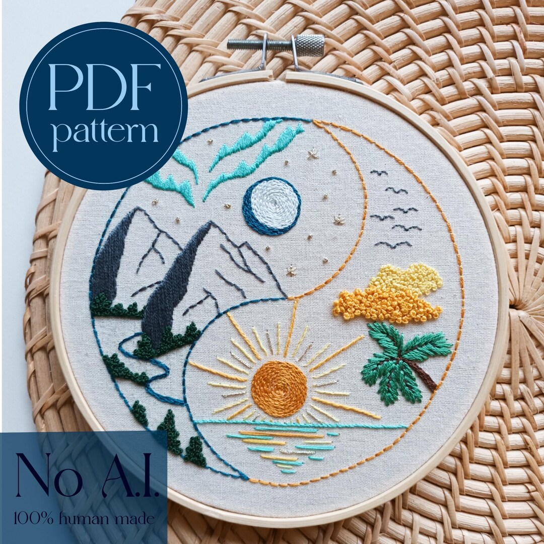 PDF Embroidery Pattern for Beginners - Balance - Etsy