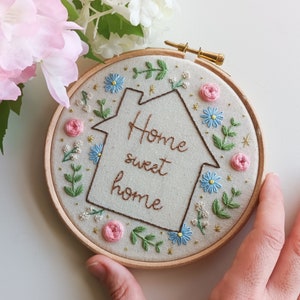 PDF Rustic Embroidery Template for Beginners - Home Sweet Home - Etsy