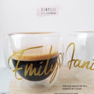Personalized Double Wall Espresso Glass: Custom 3oz Coffee Cup - Etsy