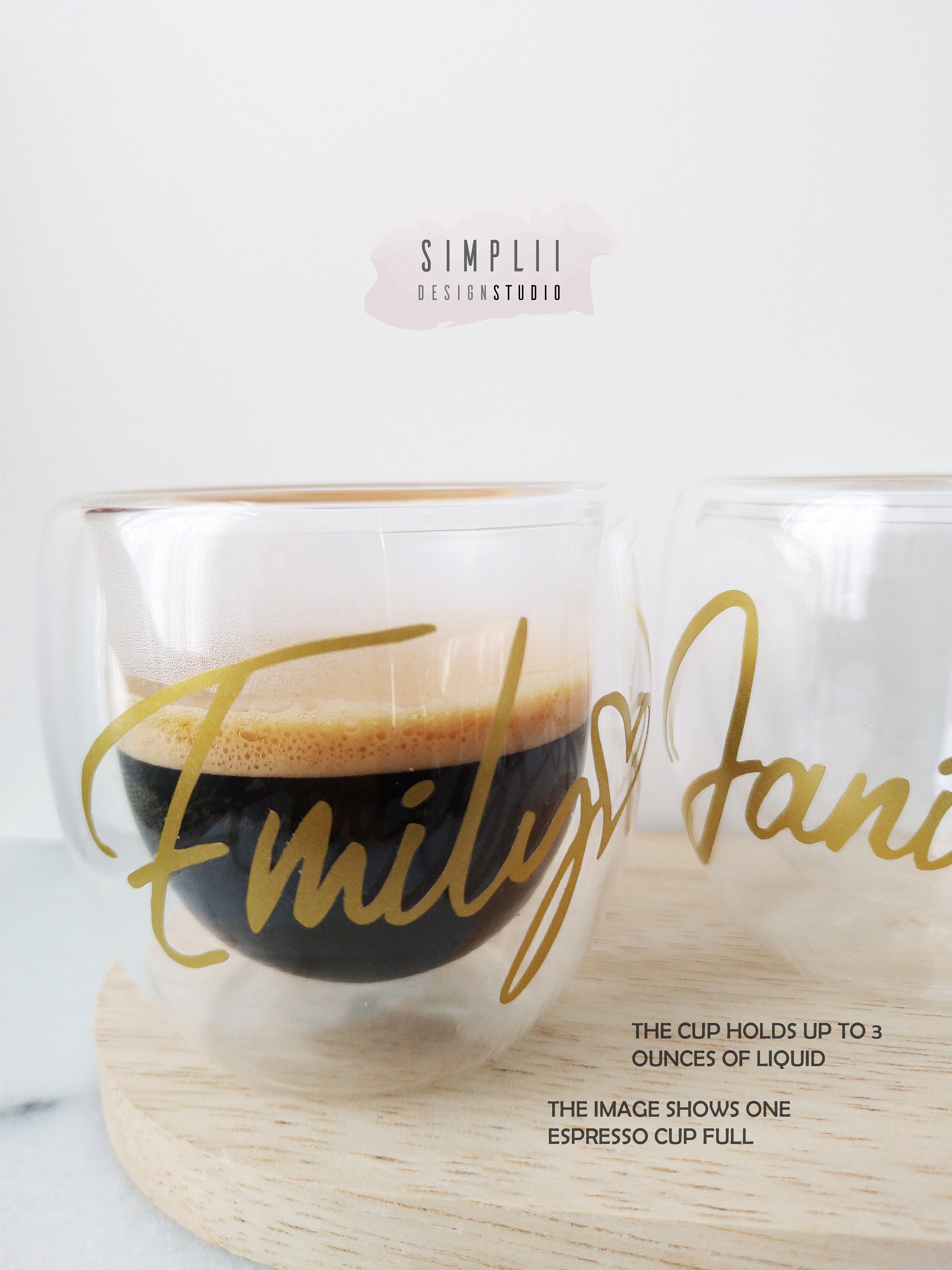 Personalized Double Wall Espresso Glass: Custom 3oz Coffee Cup - Etsy