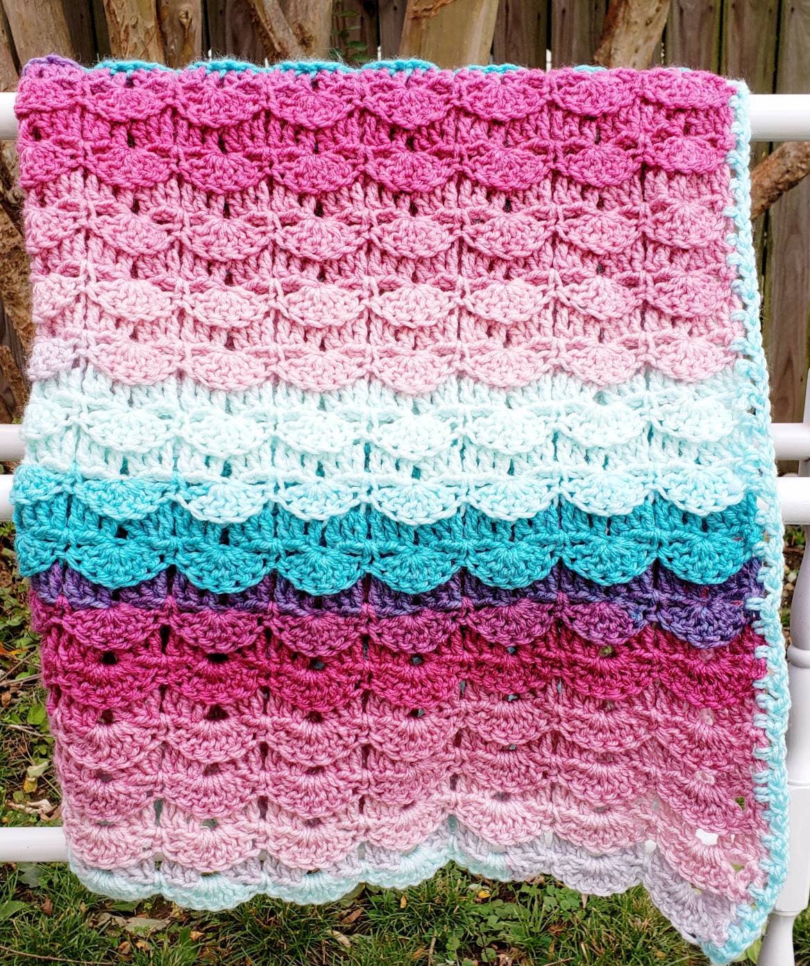 Mermaid Style Crocheted Baby Blanket - Etsy