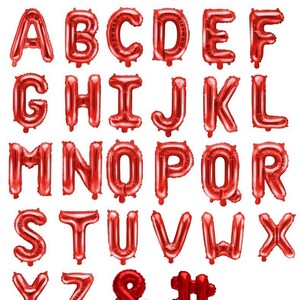 Small RED Letter Balloons Any Custom Phrase Small Alphabet Letters ...