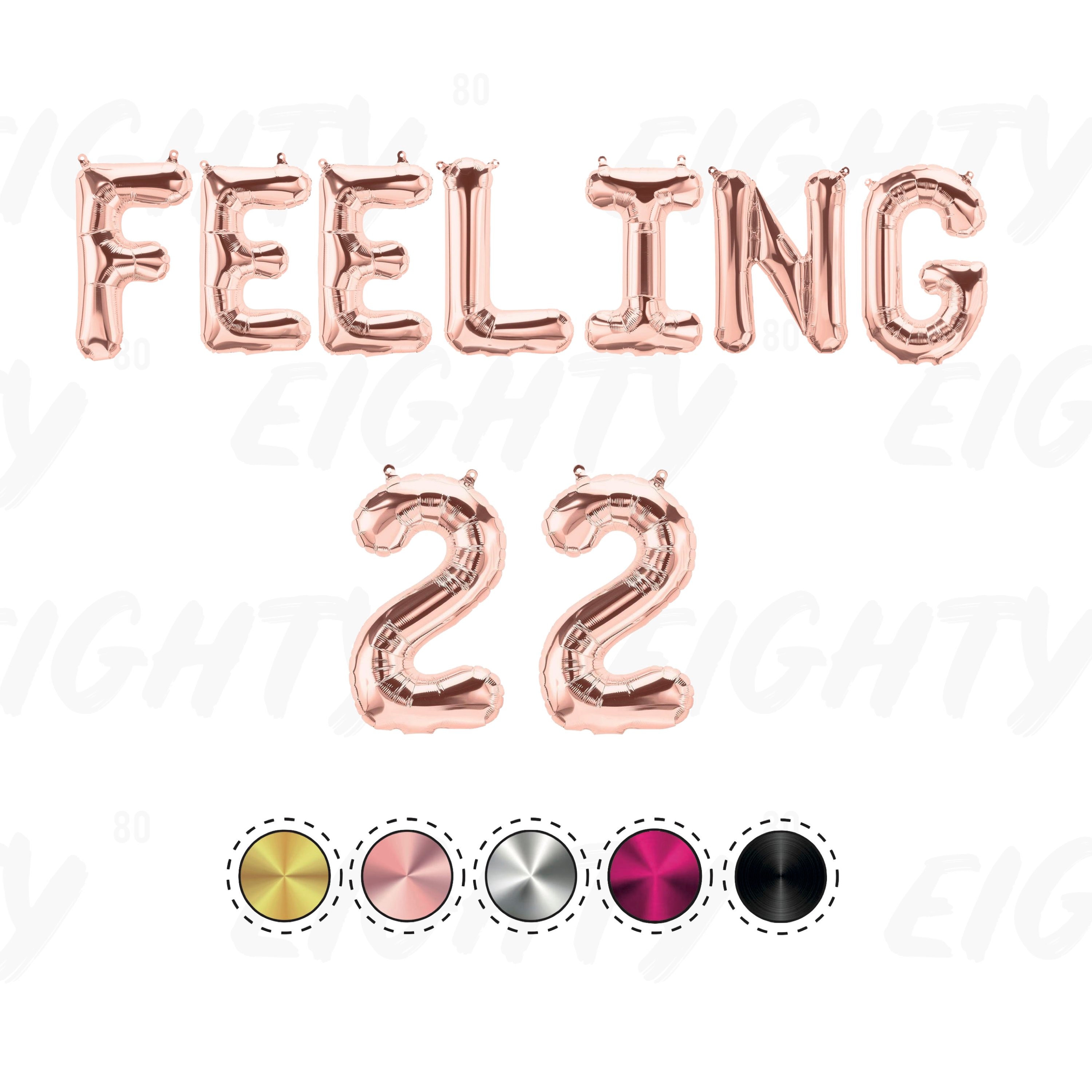 Feeling 22 Birthday Balloons 16inch Air Balloons NO | Etsy