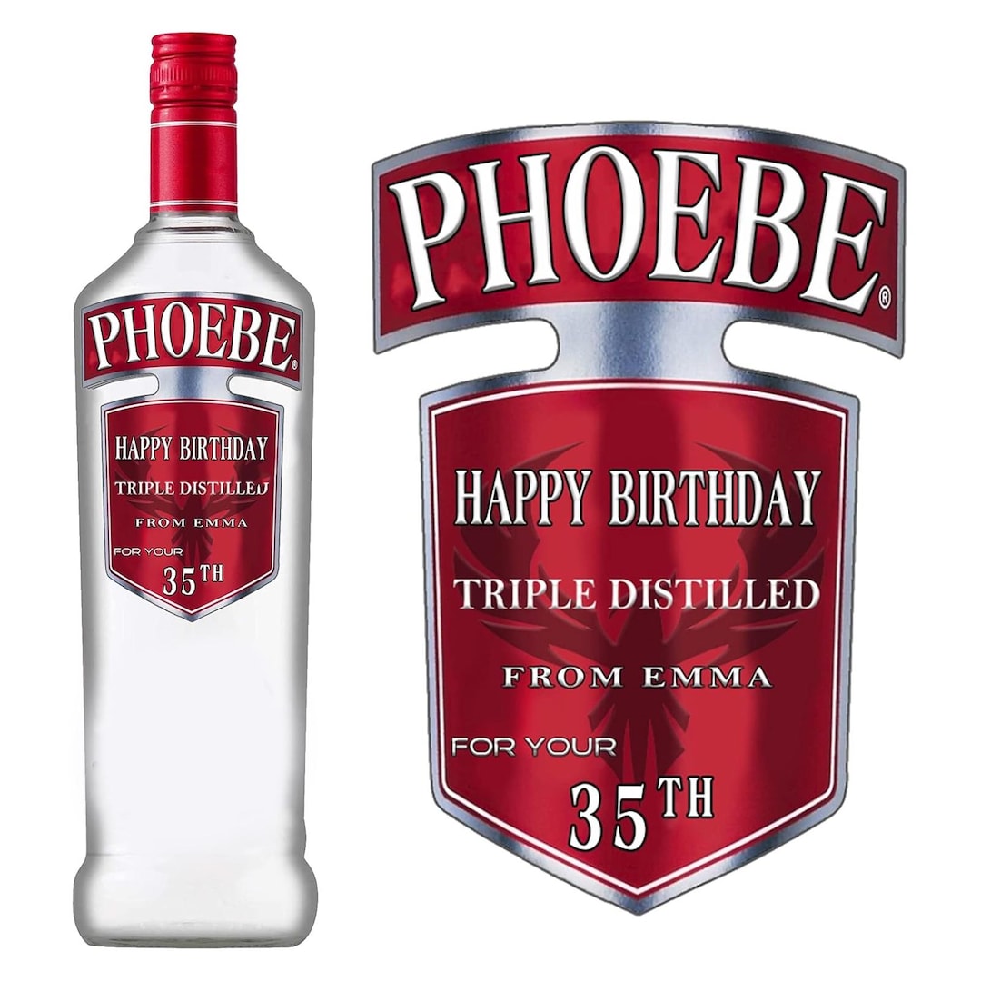 Personalised Customised Sticker Label for Smirnoff Vodka Bottle ...