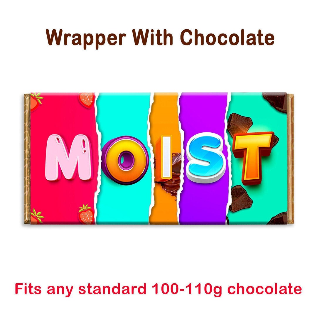 Moist Chocolate Bar Wrapper Novelty Funny Gift Present for Birthday ...