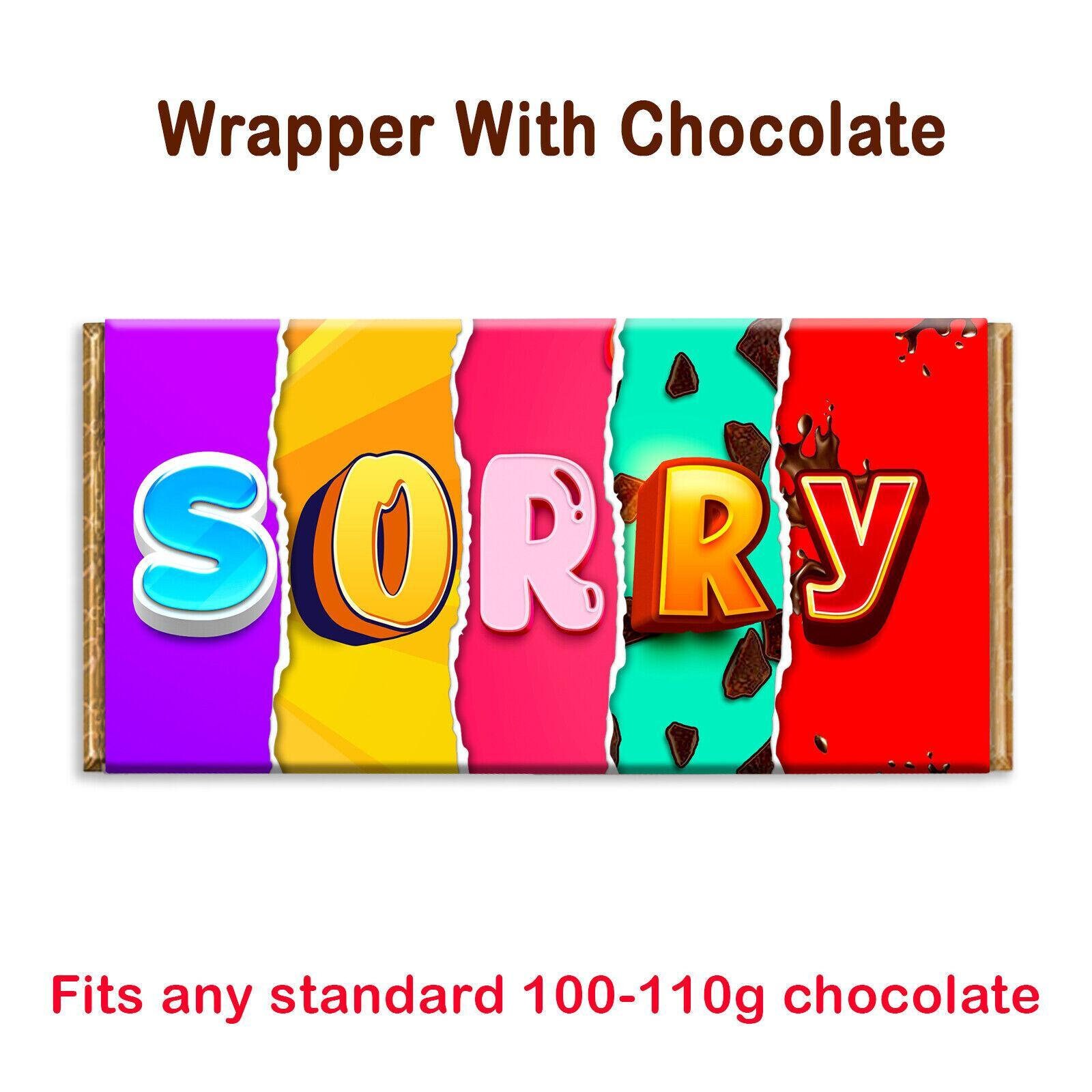 Sorry Novelty Chocolate Bar Wrapper Lovely Gift Present for Wife Honey ...
