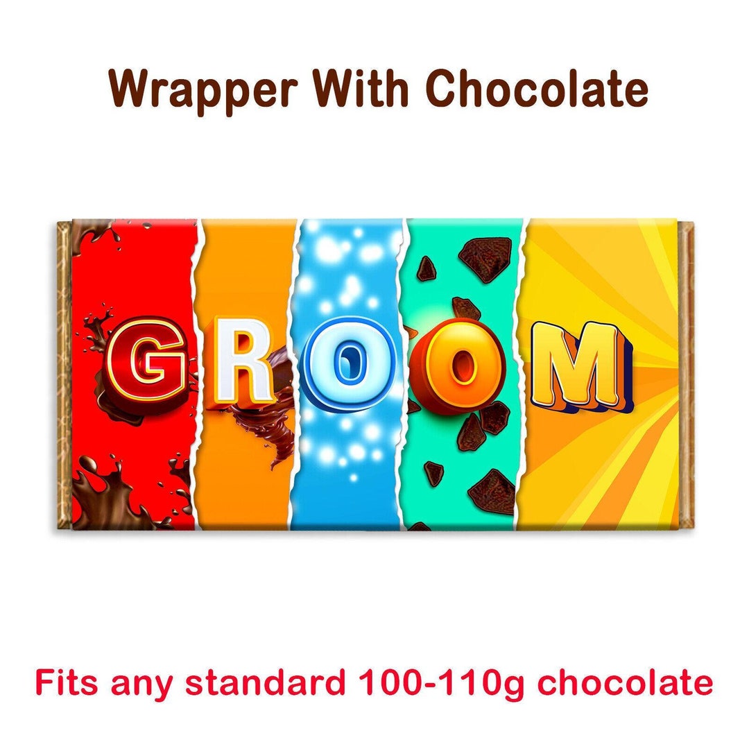 Groom Novelty Chocolate Bar Wrapper Lovely Gift Present for Wedding ...