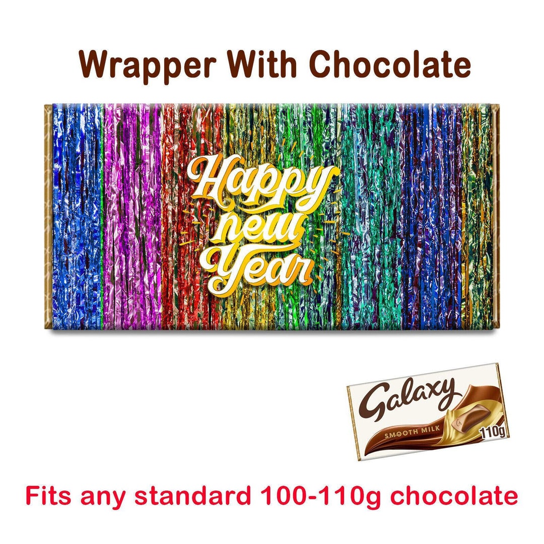 Happy New Year Novelty Chocolate Bar Wrapper Label Gift Present for ...