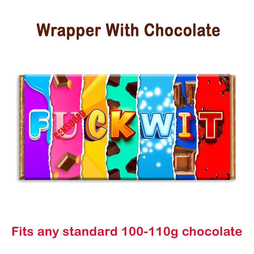 Fckwit Rude Chocolate Bar Wrapper Novelty Gift Present for Birthday ...